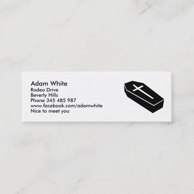 Coffin Mini Business Card | Zazzle