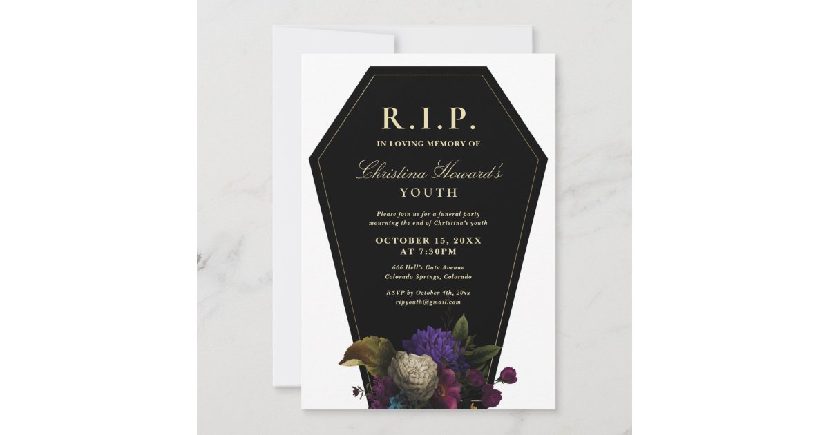 Coffin Party RIP Youth Invitation | Zazzle