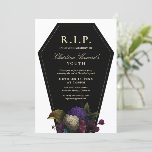 Coffin Party RIP Youth Invitation | Zazzle