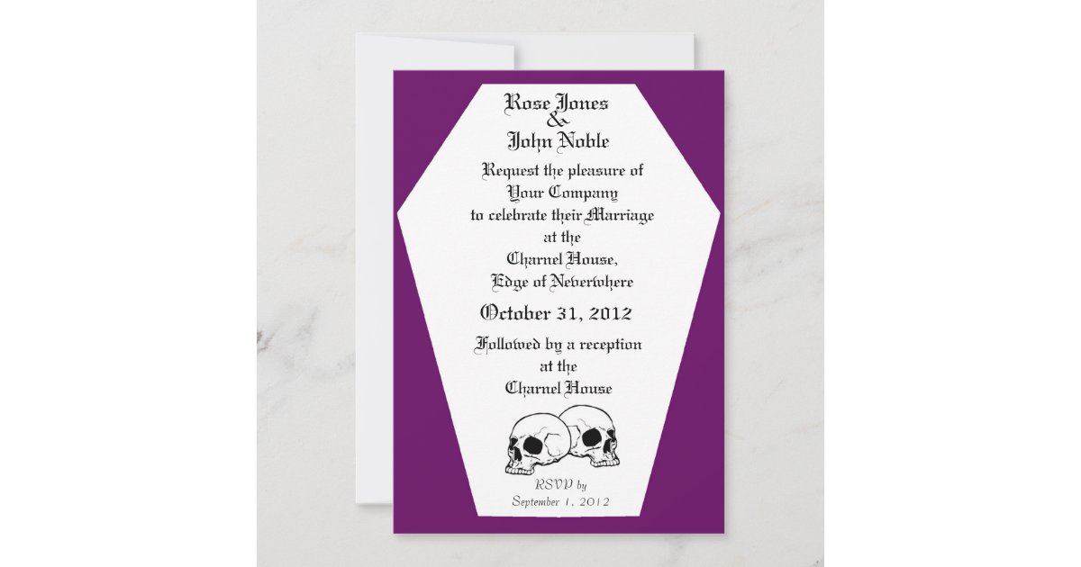 Coffin (Purple) Wedding Invitation | Zazzle