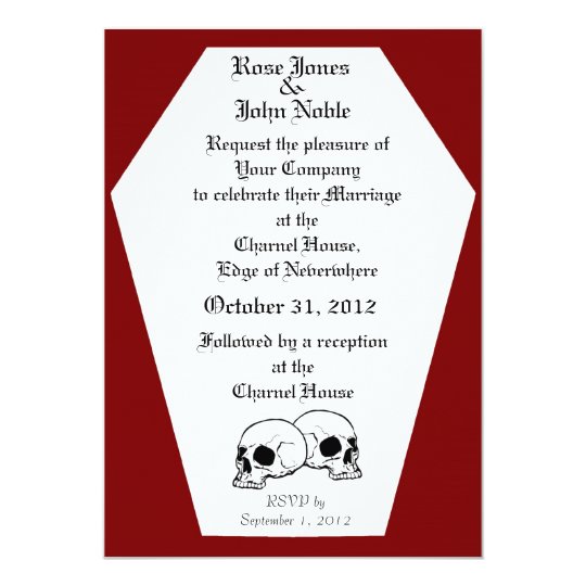 Coffin (Red) Wedding Invitation | Zazzle.com