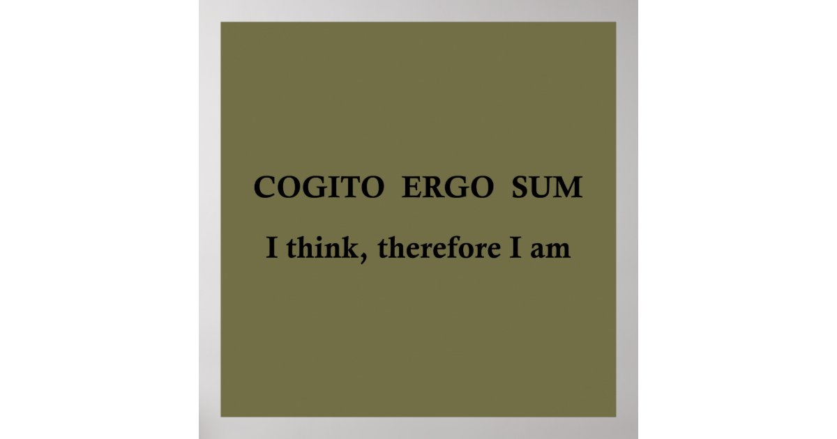 Cogito ergo sum poster | Zazzle