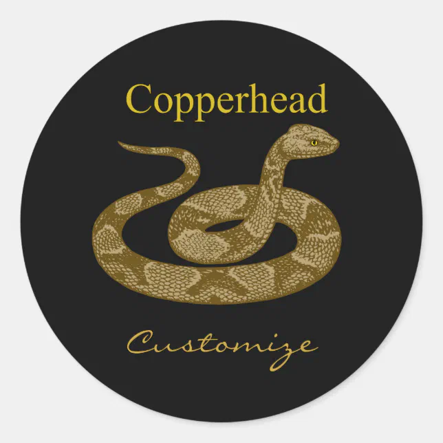 Coiled Copperhead Snake Thunder_Cove Classic Round Sticker | Zazzle