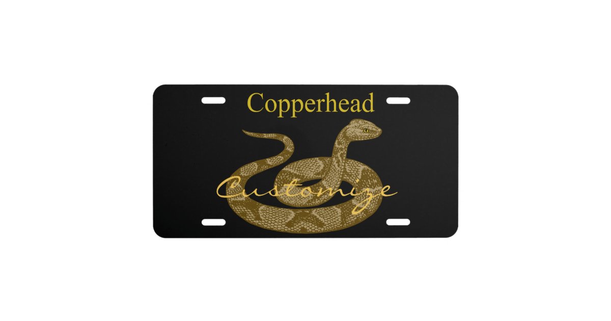Coiled Copperhead Snake Thunder_Cove License Plate | Zazzle