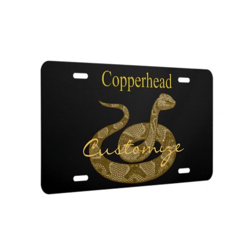 Coiled Copperhead Snake Thunder_Cove License Plate | Zazzle