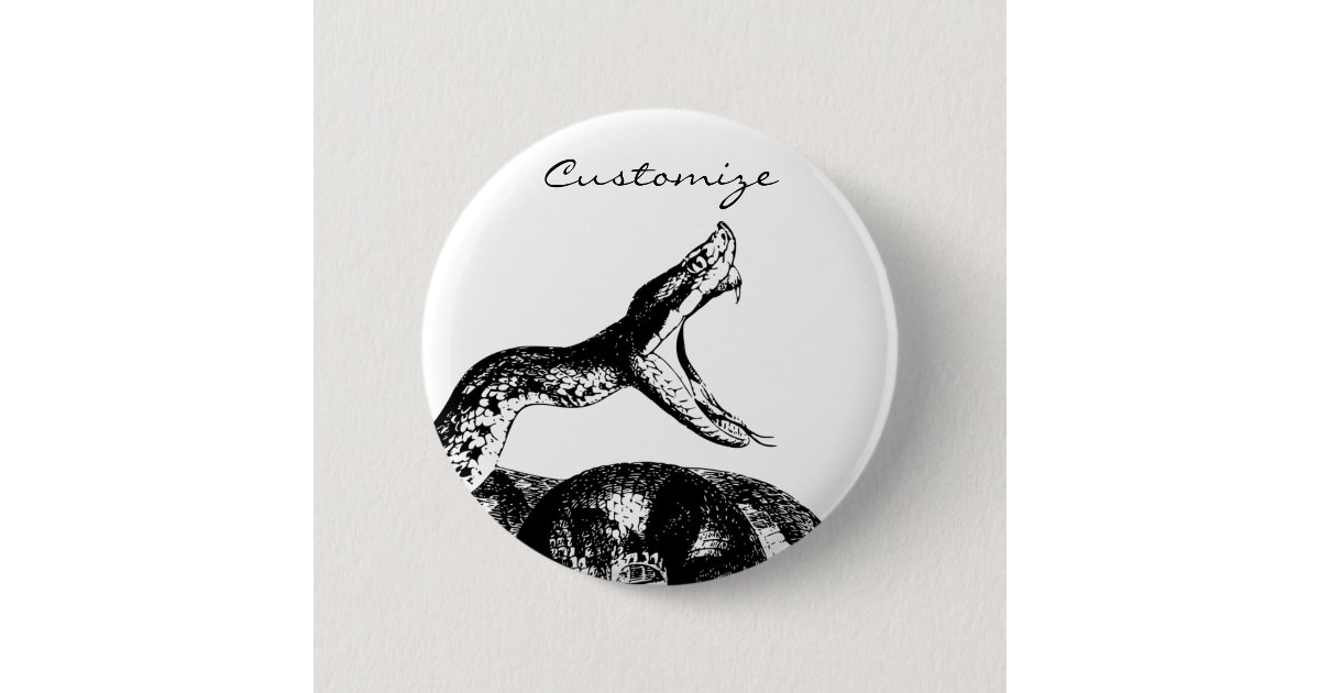 Coiled Rattlesnake Thunder_Cove Button | Zazzle
