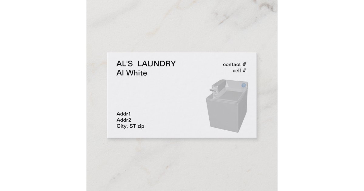 coin operated washing machine business card | Zazzle