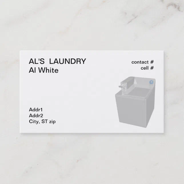coin operated washing machine business card | Zazzle