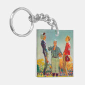 Coin Toss by Norman Rockwell Keychain | Zazzle