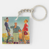 Coin Toss by Norman Rockwell Keychain | Zazzle