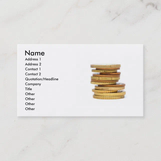 Coins Business Card | Zazzle