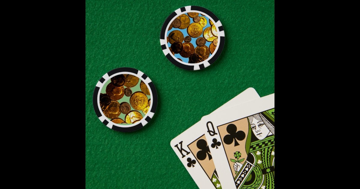 Coins Composite Poker Chips, Black Striped Edge Chips | Zazzle