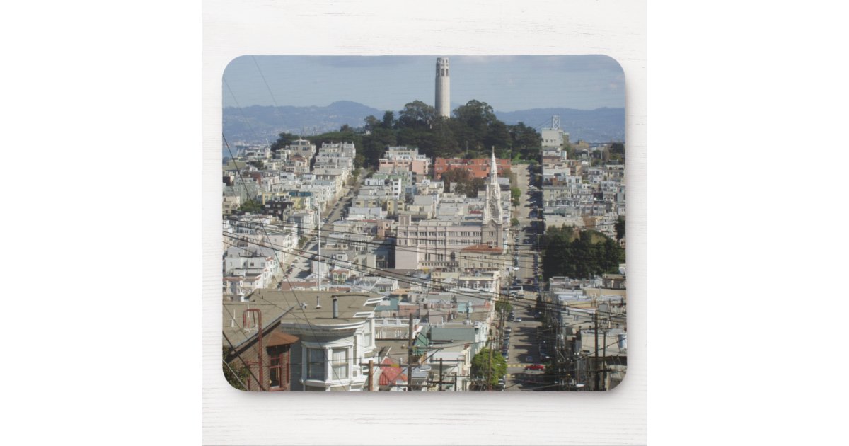 Coit Tower Scenic Picture Mouse Pad | Zazzle