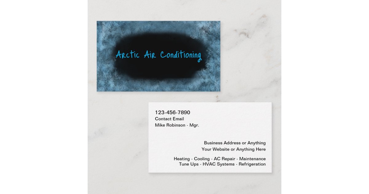Cold Air Conditioning Business Cards | Zazzle