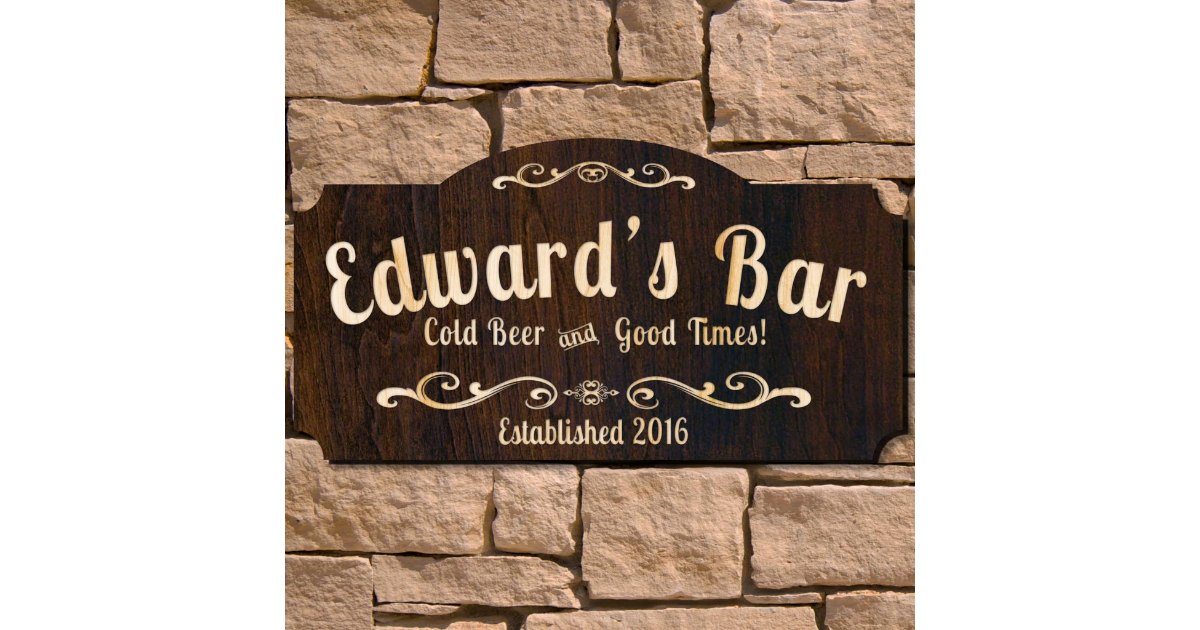 Cold Beer and Good Times Wooden Bar Sign | Zazzle