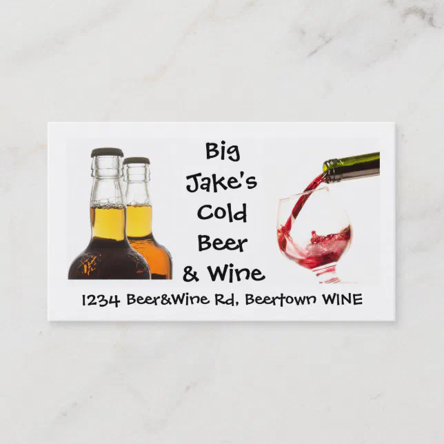 Cold Beer and Wine Liquor Store Business Card | Zazzle