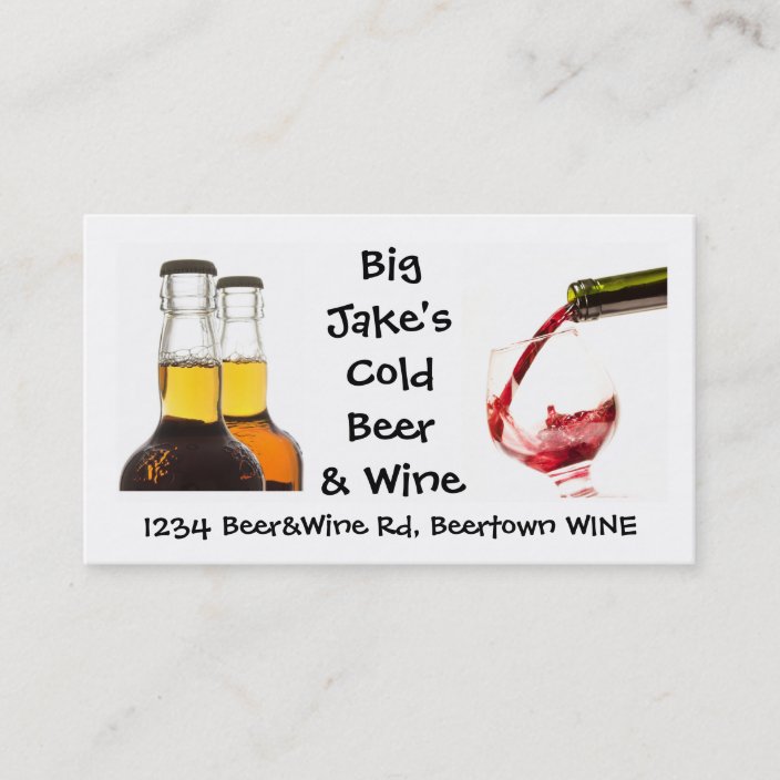 Cold Beer and Wine Liquor Store Business Card | Zazzle.com