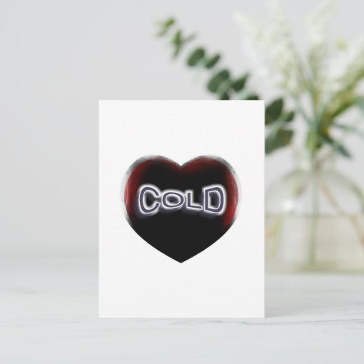 Cold Black Heart Postcard | Zazzle