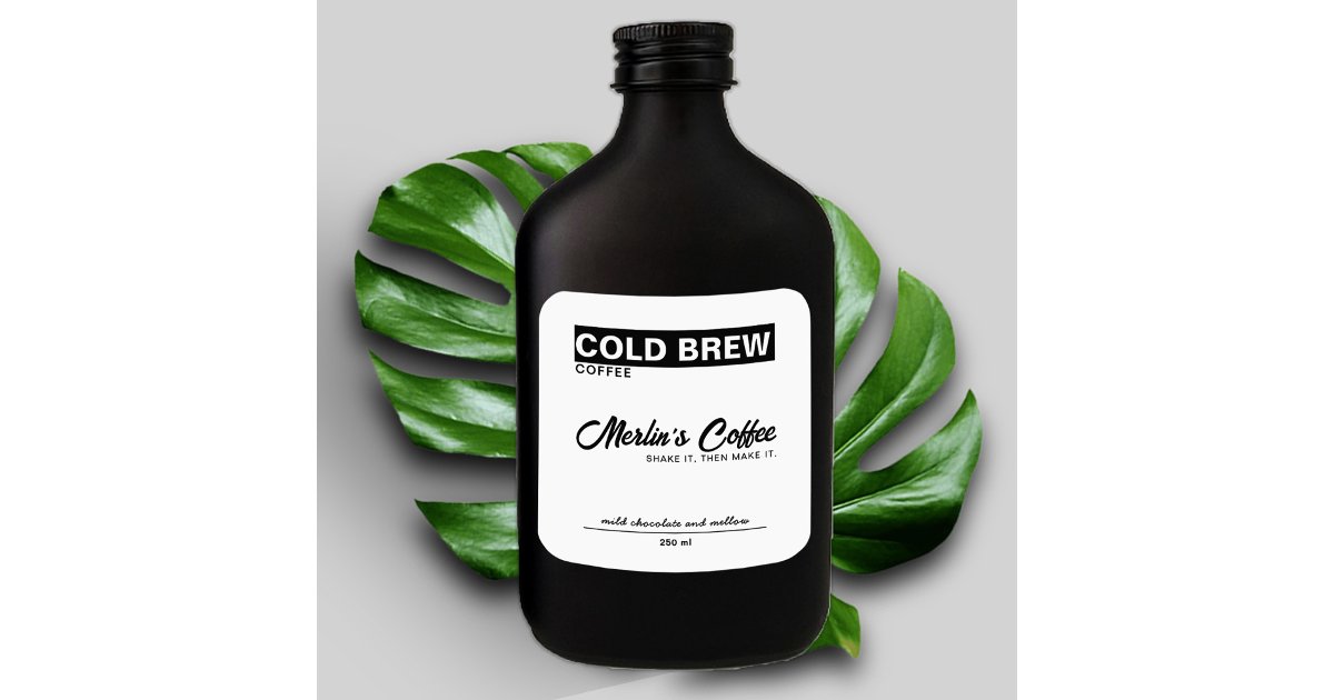 Cold Brew Coffe Product Label Bottle Sticker | Zazzle