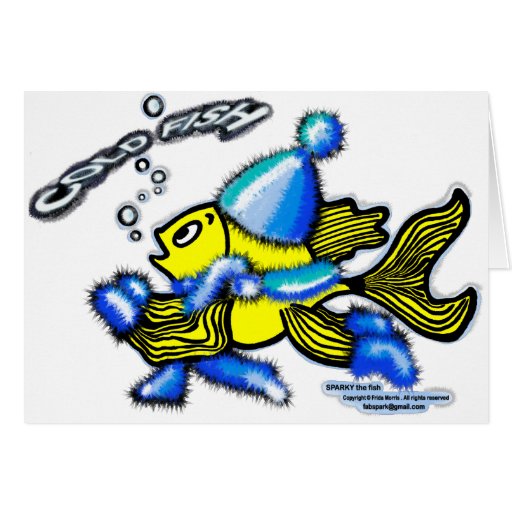 COLD FISH funny cute cartoon greeting card | Zazzle