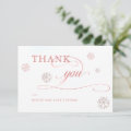 Cold Outside Rhinestones Winter Girl Baby Shower Thank You Card | Zazzle