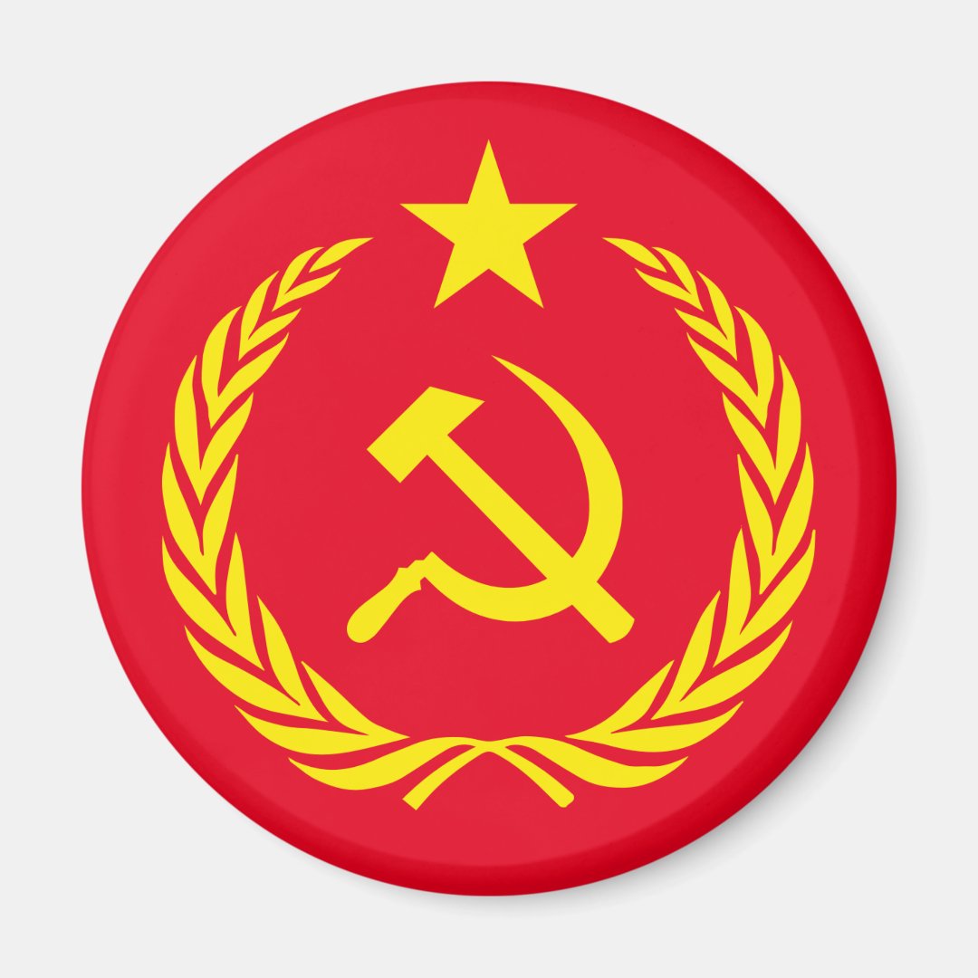 Cold War Communist Flag Round Magnet | Zazzle