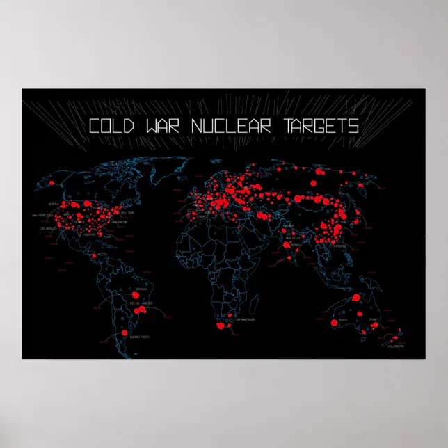 Cold War Nuclear Targets Map Poster | Zazzle