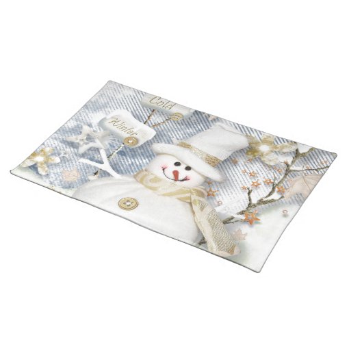 Cold Winter Snowman Placemat | Zazzle