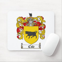 COLE FAMILY CREST - COLE COAT OF ARMS MOUSE PAD | Zazzle