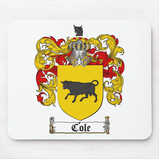 COLE FAMILY CREST - COLE COAT OF ARMS MOUSE PAD | Zazzle