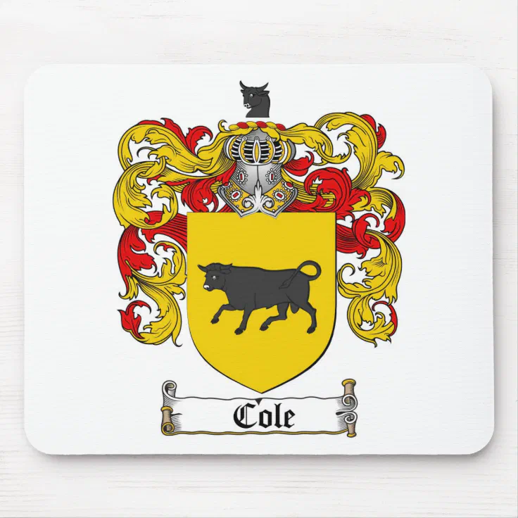 COLE FAMILY CREST - COLE COAT OF ARMS MOUSE PAD | Zazzle