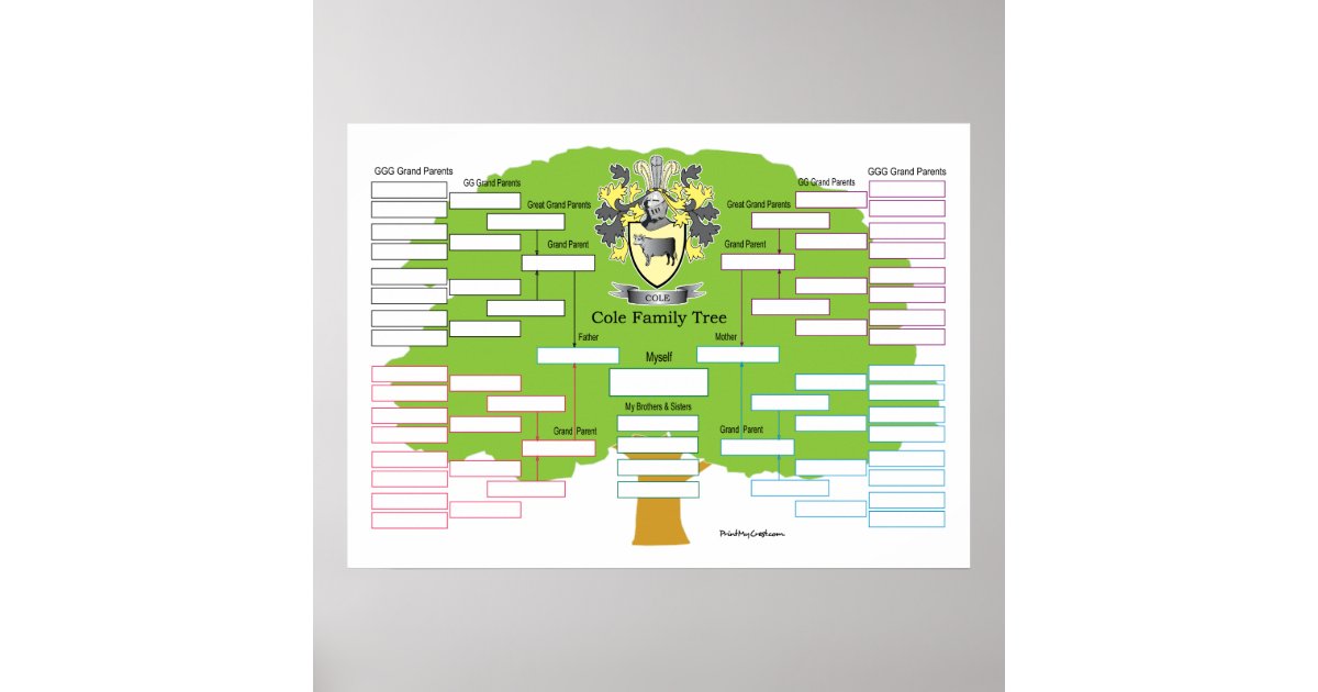 Cole Family Tree Poster | Zazzle