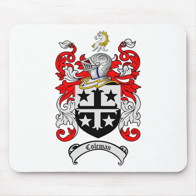 COLEMAN FAMILY CREST - COLEMAN COAT OF ARMS MOUSE PAD | Zazzle
