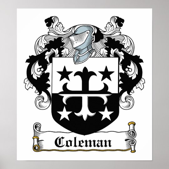 Coleman Family Crest Poster | Zazzle.com