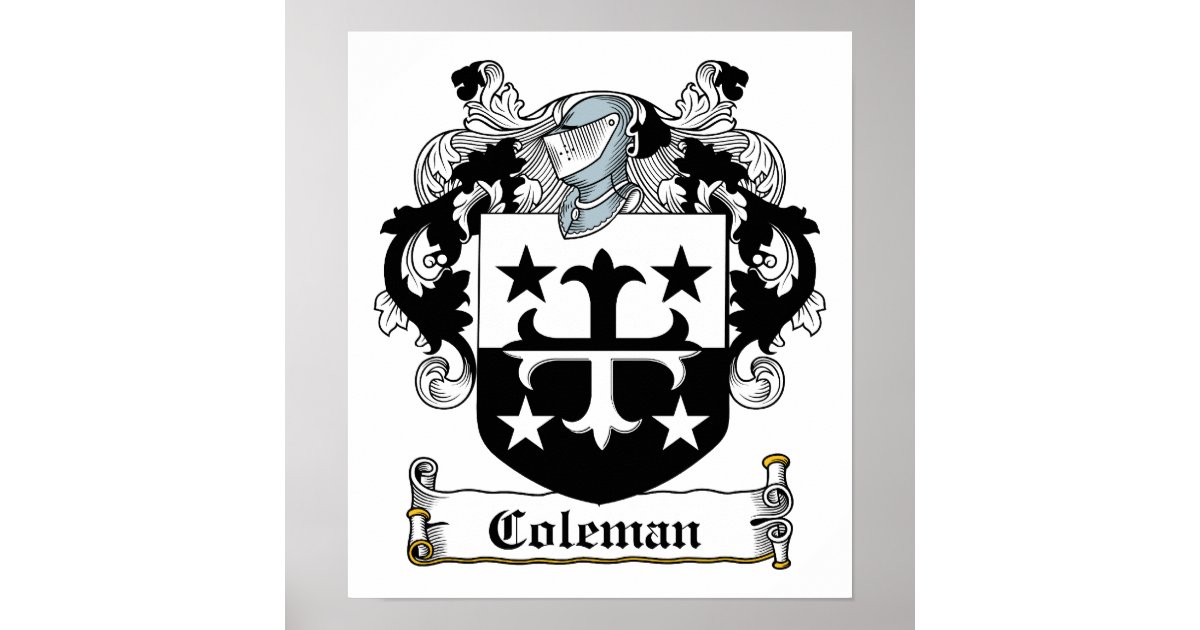 Coleman Family Crest Poster | Zazzle