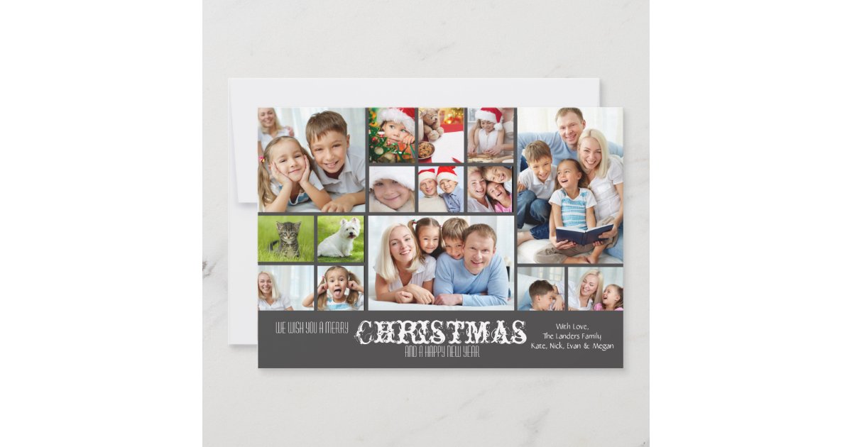 Collage Chalkboard Photo Card | Zazzle