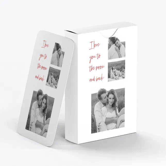 Collage Couple Photo & Romantic Quote Love You Pla Poker Cards | Zazzle