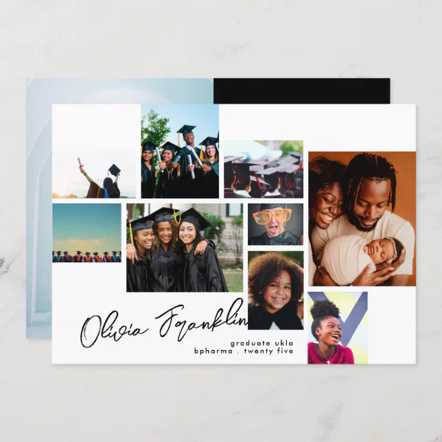 Collage Editable Multi Photo Graduation Party Invitation | Zazzle