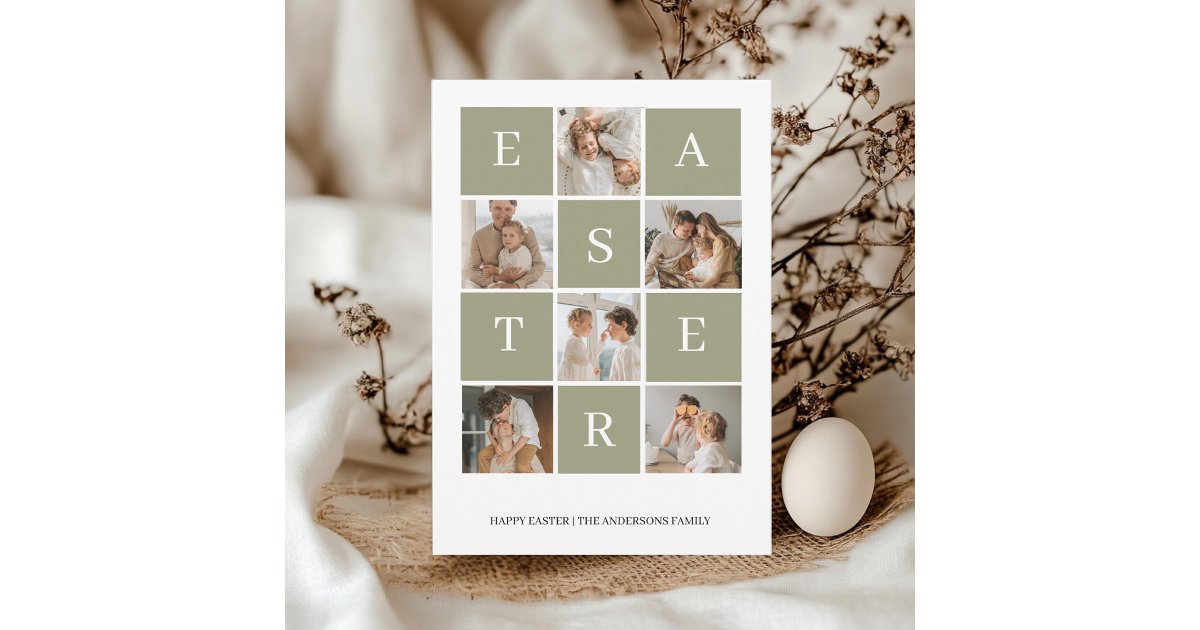 Collage Family Photo Easter | Happy Easter Invitation | Zazzle