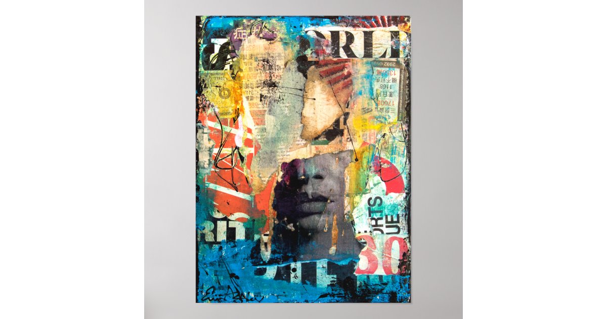 Collage Head Poster | Zazzle