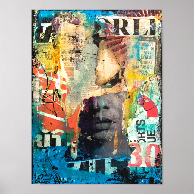 Collage Head Poster | Zazzle