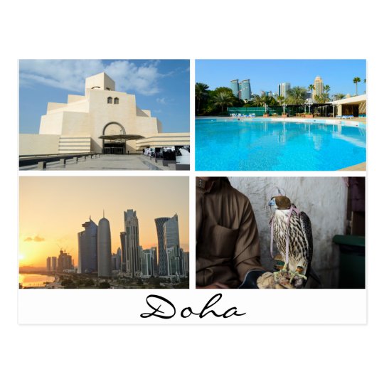 Collage of 4 photos in Doha postcard | Zazzle.com