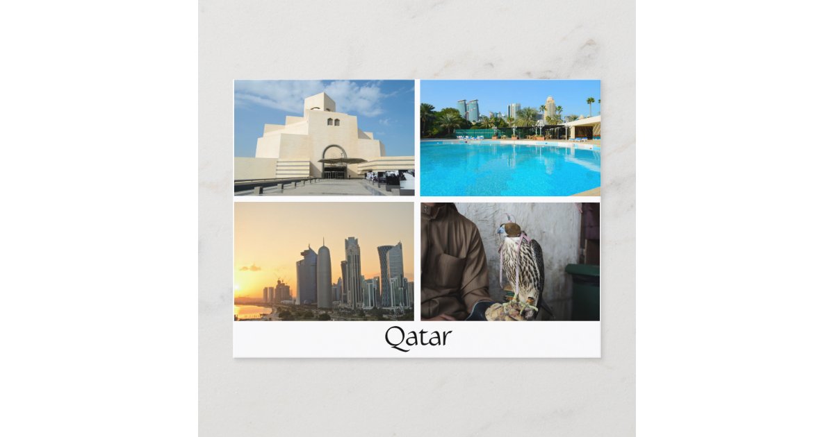Collage of 4 photos in Qatar postcard | Zazzle