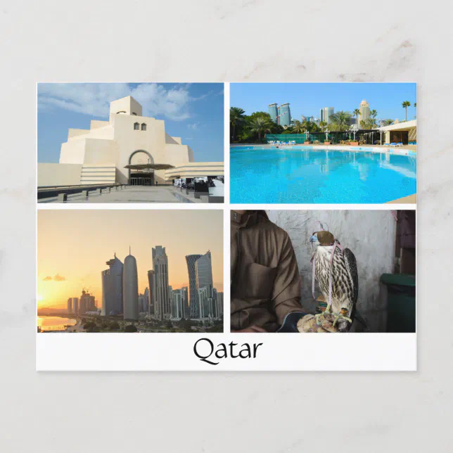 Collage of 4 photos in Qatar postcard | Zazzle