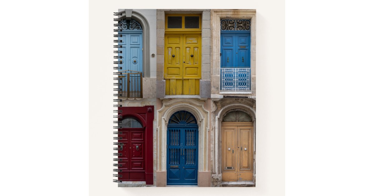Collage of colorful front doors notebook | Zazzle
