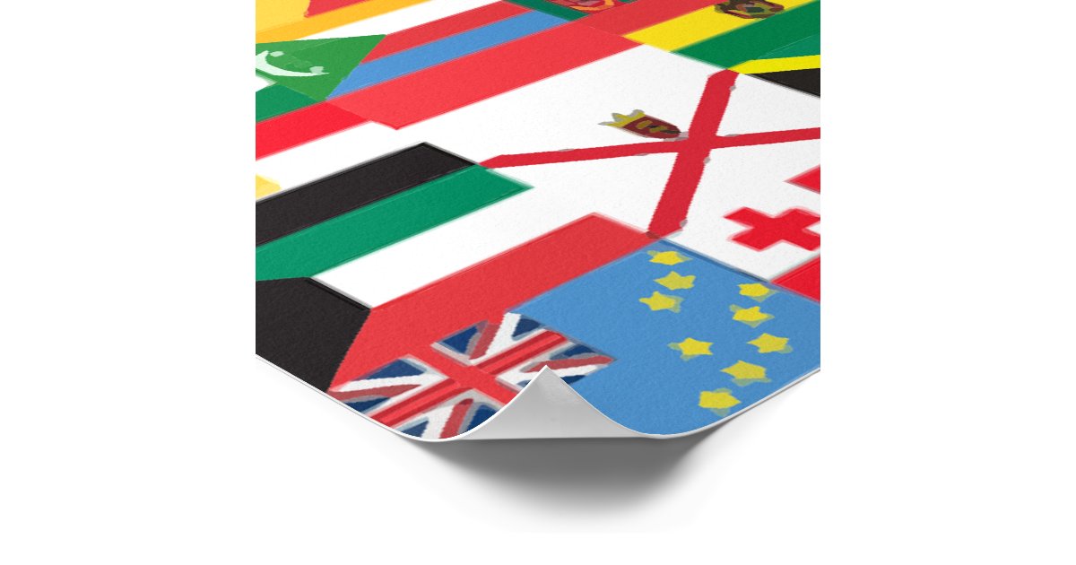 Collage of Country Flags from All Over The World Poster | Zazzle
