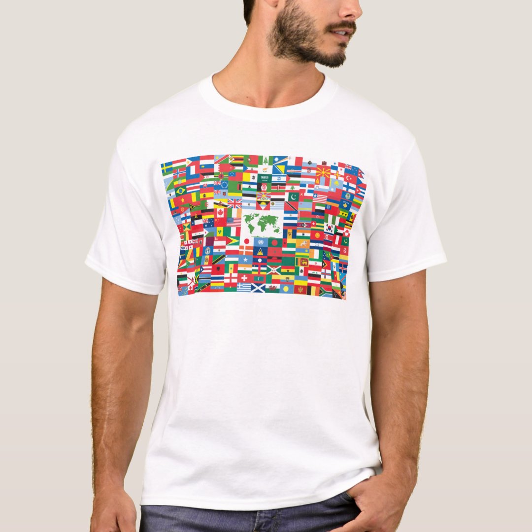 Collage of Country Flags from All Over The World T-Shirt | Zazzle