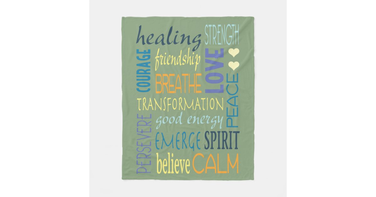 Collage of Healing Words Fleece Blanket | Zazzle
