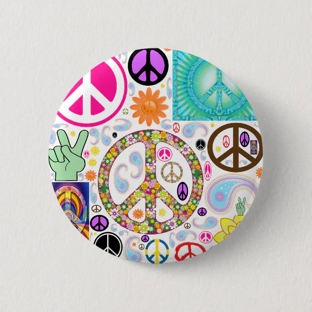 Collage of Peace Pinback Button | Zazzle