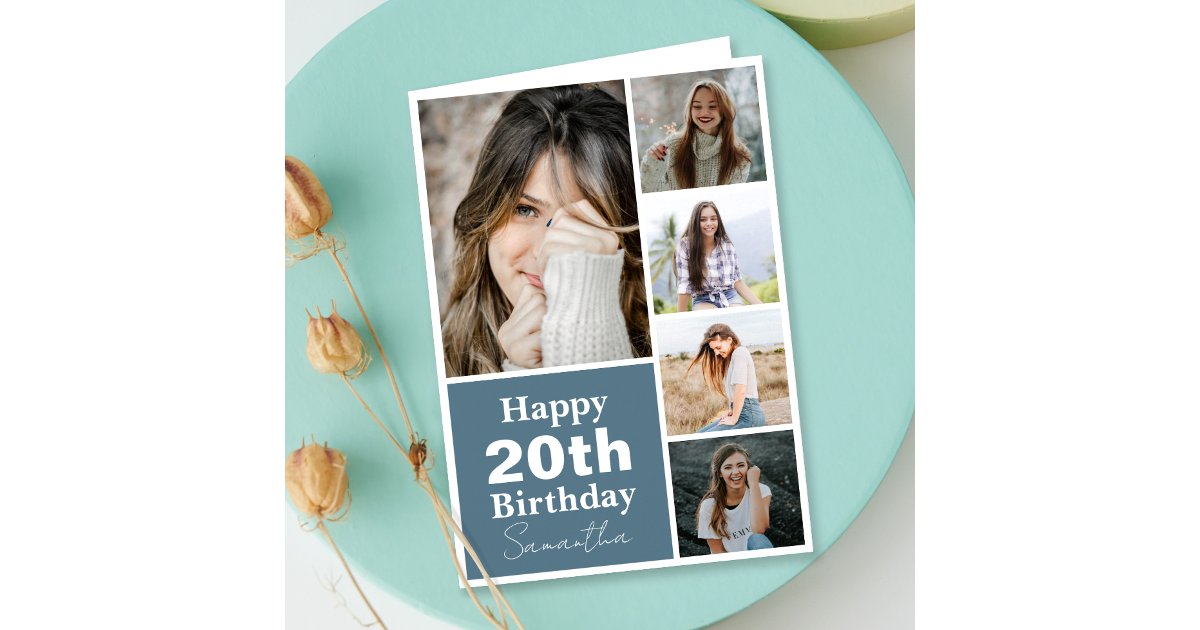 Collage | Photo Any Age Custom Birthday Card | Zazzle